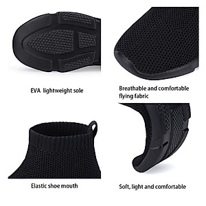 WXQ Women's Athletic Walking Shoes Lightweight Fashion Sneakers Breathable Running Shoes Allblack 40