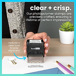 Custom Self-Inking Stamp - Up to 3 Lines - 11 Color Choices and 17 Font Choices