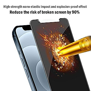 QHOHQ [2 Pack] Privacy Screen Protector for iPhone 12 Pro Max 6.7 Inch, Anti-Spy Tempered Glass Film, 9H Hardness, 2.5D Edge, Scratch Resistant, Easy Install - Case Friendly