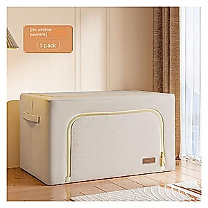 Duvet Storage Bag , Large Capacity Clothes Storage Bags Storage boxes under bed box With Zips Foldable With Clear Window Non-Woven, for Comforters, Blankets, Bedding, Quilts Toys ( Color : No window B