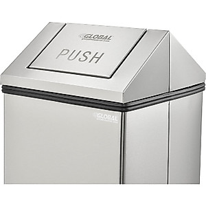 Global Industrial 24 Gallon Stainless Steel Swing Top Receptacle