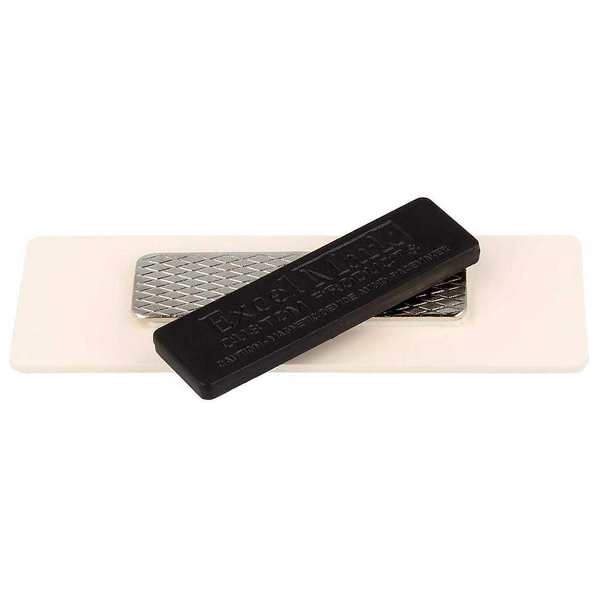 ExcelMark Blank Name Tag/Badge with Magnetic Backing - 1" x 3" (25 Pack - Black)