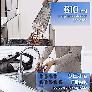 Fichaiy Corded Stick Vacuum Cleaner, Lightweight 3-in-1 Small Vacuums, 600W Powerful Suction Handheld Vac Electric Brooms for Hardwood Floor Pet Hair