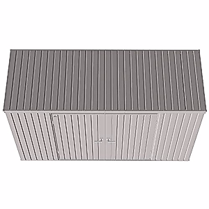 Arrow Shed Elite 10' x 4' Outdoor Lockable Steel Storage Shed Building with Pent Roof, Cool Grey