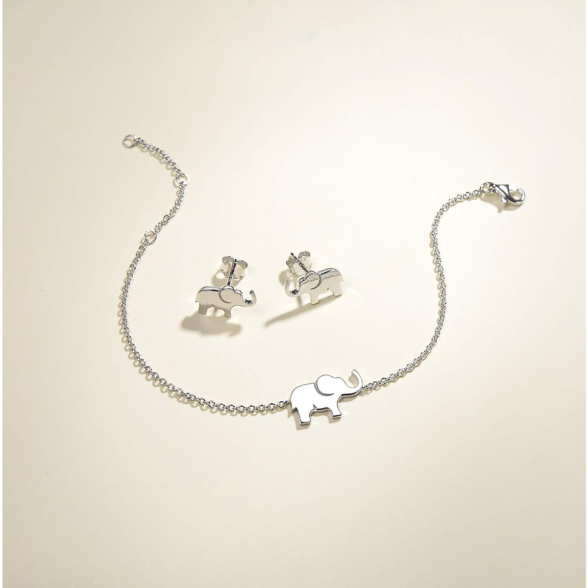 FANCIME Elephant Stud Earrings 925 Sterling Silver White Gold Plated Dainty Fine Jewelry Gifts For Women Friend Christmas Gift