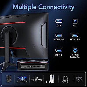 Jlink 32-Inch Curved Gaming Monitor up to 240Hz,1080P Computer Monitor 1500R/1ms(MPRT)/Low Blue Light,Frameless PC Monitor with HDMI DisplayPort, Freesync & G-sync Compatible, Tiltable/VESA Mountable