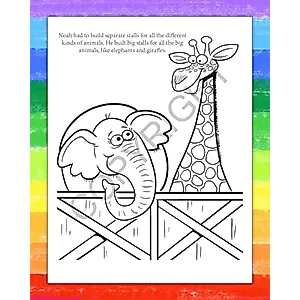 ZOCO - Noah's Ark - Religious Coloring Books (25 Bulk Pack, Without Crayons) - Christian Activity Books for Kids - Sunday School Crafts