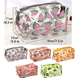 HOYOFO Makeup Bag Clear Cute Fruit Cosmetic Bag Small Transparent Make up Bag for Women Waterproof Toiletry Organizer Pouch(Peach)