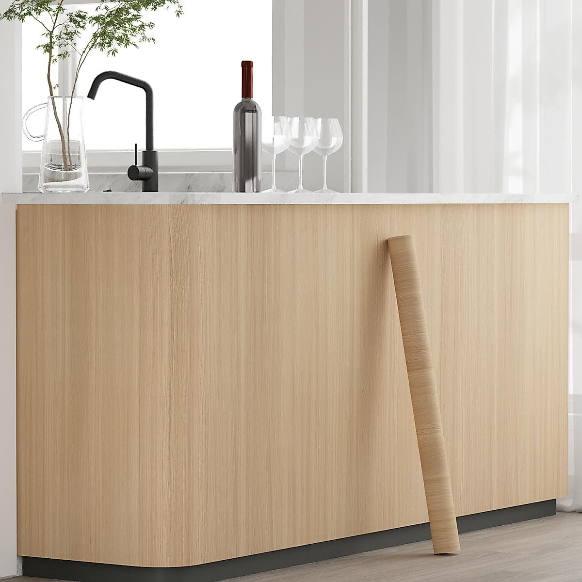 Oxdigi Wood Grain Contact Paper 24 x 196 inches Decorative for Countertops Cabinets Shelf Liners Doors Self-Adhesive Film Peel & Stick Waterproof Removable Wallpaper