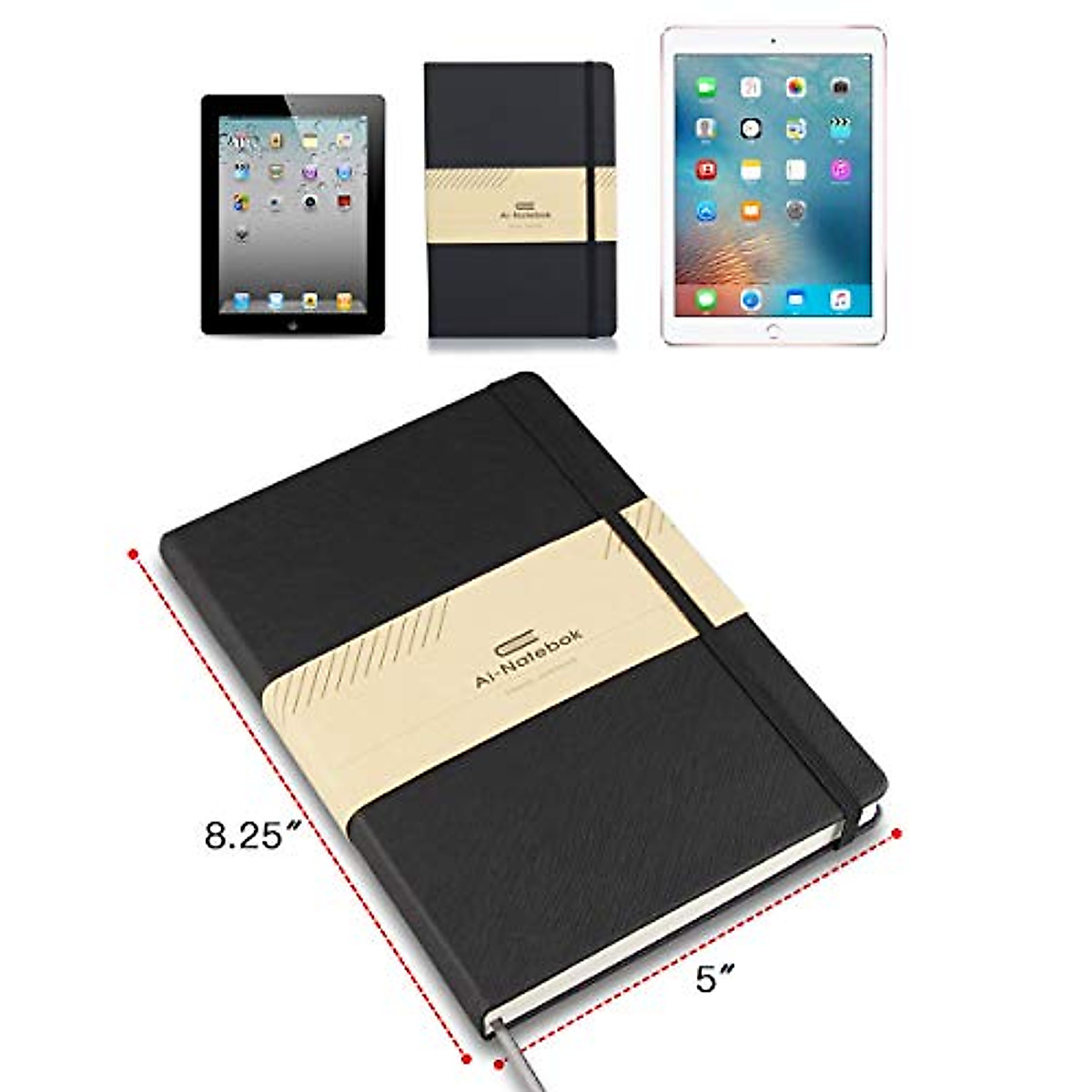 Classic Notebooks Lined Hardcover 2 Pcs A5 Hardcover Faux Leather Notebooks Premium PU Leather 120 GSM Quality Thick Paper 5 x 8.25 Inches Journal Notebook for Work & School 2 Black