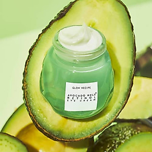 Glow Recipe Avocado Retinol Eye Cream for Wrinkles - Overnight Under Eye Cream for Dark Circles, Firming & Brightening Dull, Puffy Eyes - Time Release Niacinamide & Caffeine Eye Cream (15ml)