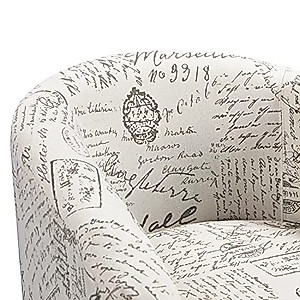 Yaheetech Living Room Club Chair with Ottoman Set, Modern Accent Arm Chair with Foot Rest, Upholstered Accent Chair for Living Room Bedroom, Letter Print