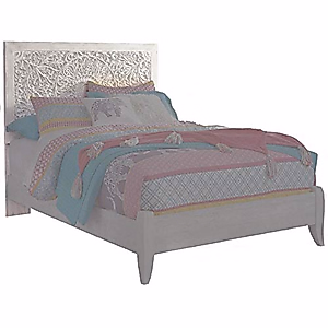 Signature Design by Ashley Paxberry Boho Chic Panel Adjustable Headboard ONLY, Full, Whitewash