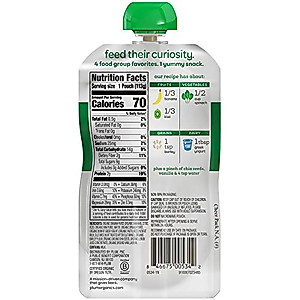 Plum Organics Mighty 4, Organic Toddler Food, Banana, Kiwi, Spinach, Greek Yogurt & Barley, 4 oz Pouch (Pack of 6)