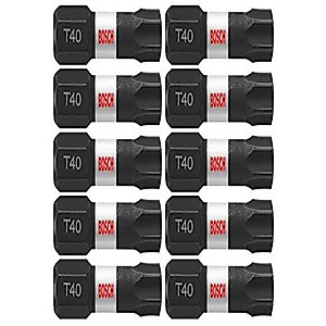 BOSCH ITT401B 10-Pack 1 In. Torx #40 Impact Tough Screwdriving Insert Bits
