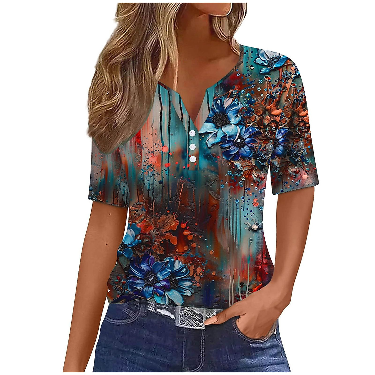 WPNMASNP womens tunic tops short sleeve today 2024 summer tops for women 2024 trendy coupons and promo codes for prime discounted items in warehouse deals tunic tops for women loose fit dressy