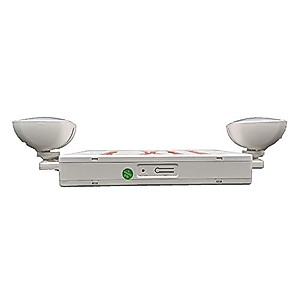 AmazonCommercial Emergency Light Exit Sign, 1-Pack, Exit Combo with Battery Backup, 2 LED Adjustable Heads
