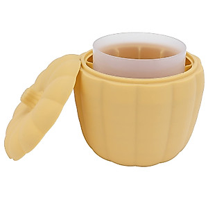 Silicone Pumpkin Ice Bucket with Lid, Portable Cute Small Cooler for Drinks, Parties, Poolside, Easy to, Yellow, Ice Container Ice Buckets for Parties