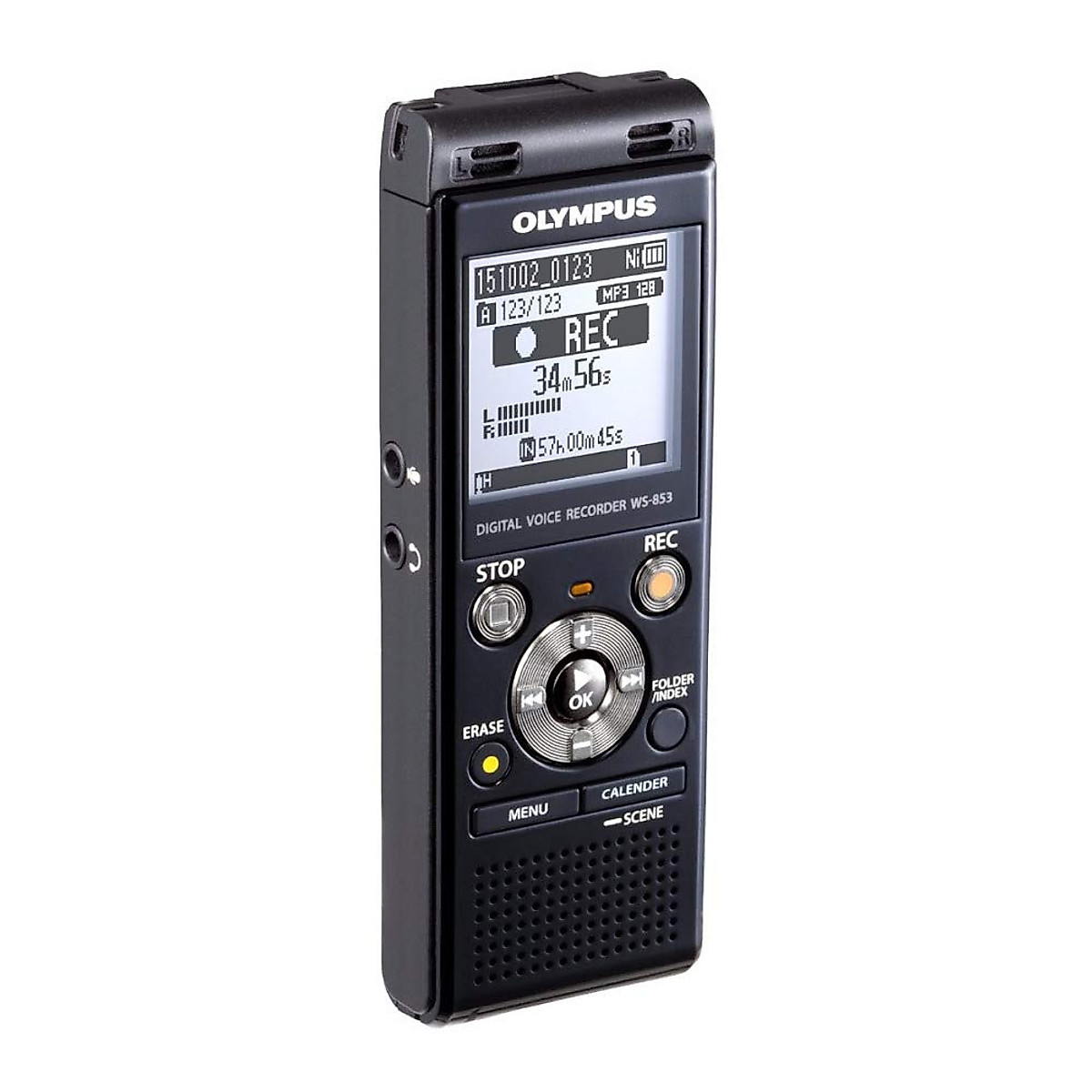 Olympus WS-853 Digital Voice Recorder (Black) with Hard-Case Bundle (3 Items)