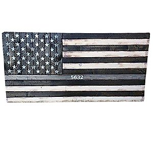Thin Silver Line American Flag | Wooden Rustic American Flag | Correction Officer | Correctional Worker