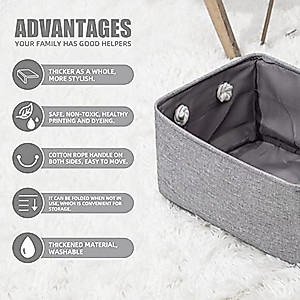 MUBAIMY Organizing Fabric Storage Basket Box for Shelves, Nursery, Decorative Baskets(Solid Grey-2 Pack, Small-12.2 * 8.3 * 5.1inches)