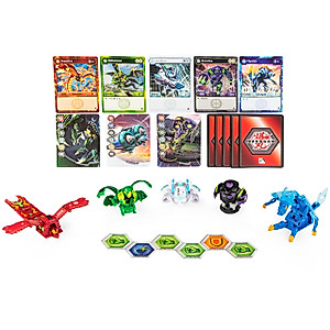 Bakugan Geogan Brawler 5-Pack, Exclusive Hyenix and Insectra Geogan and 3 Collectible Action Figures