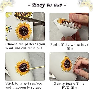 8 Sheets Rub on Transfers for Furniture and Crafts Vintage Flower Plant Rub On Transfer Stickers for Wood Floral Furniture Decals for Home Office Paper Scrapbooking Diary Album Journals DIY Craft