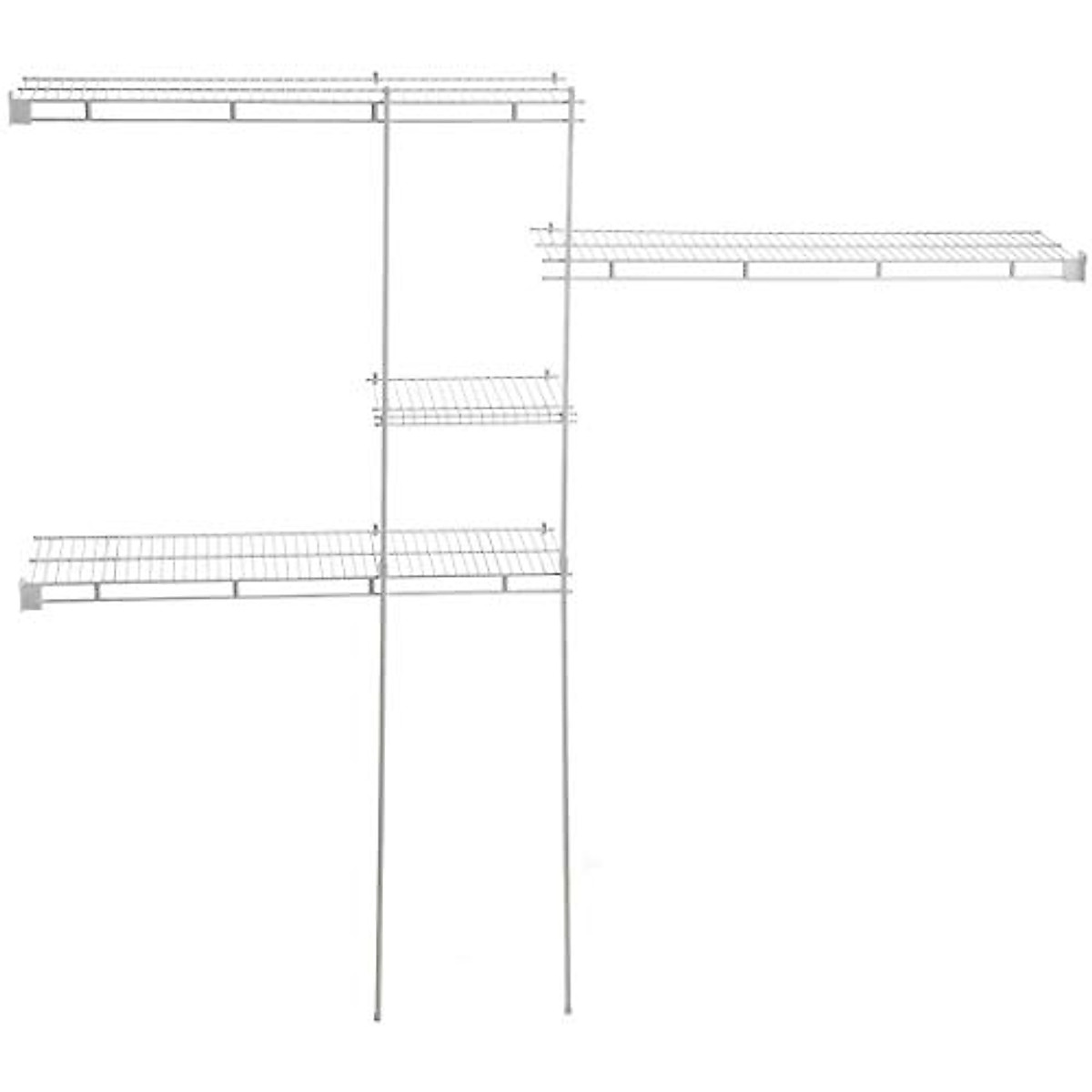 ClosetMaid 1628 Closet Organizer Kit, 5-Foot to 8-Foot, White & 2087 ShelfTrack 2ft. to 4ft. Adjustable Closet Organizer Kit, White