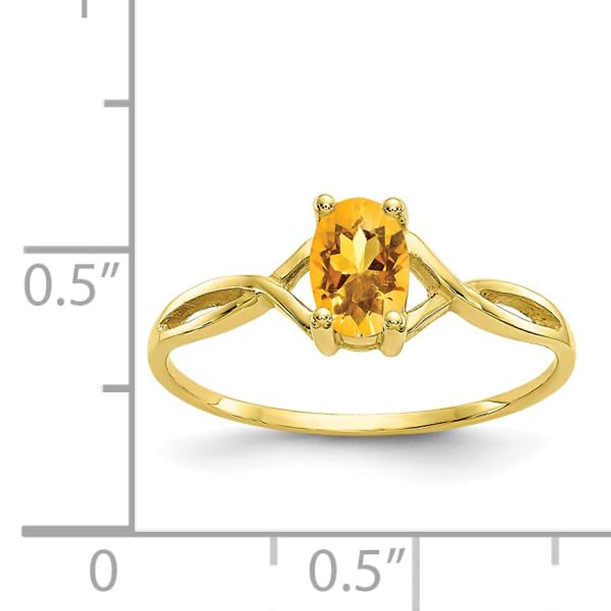 IceCarats 10K Yellow Gold Orange Citrine Ring Gemstone Band November Birthstone Jewelry Size 7