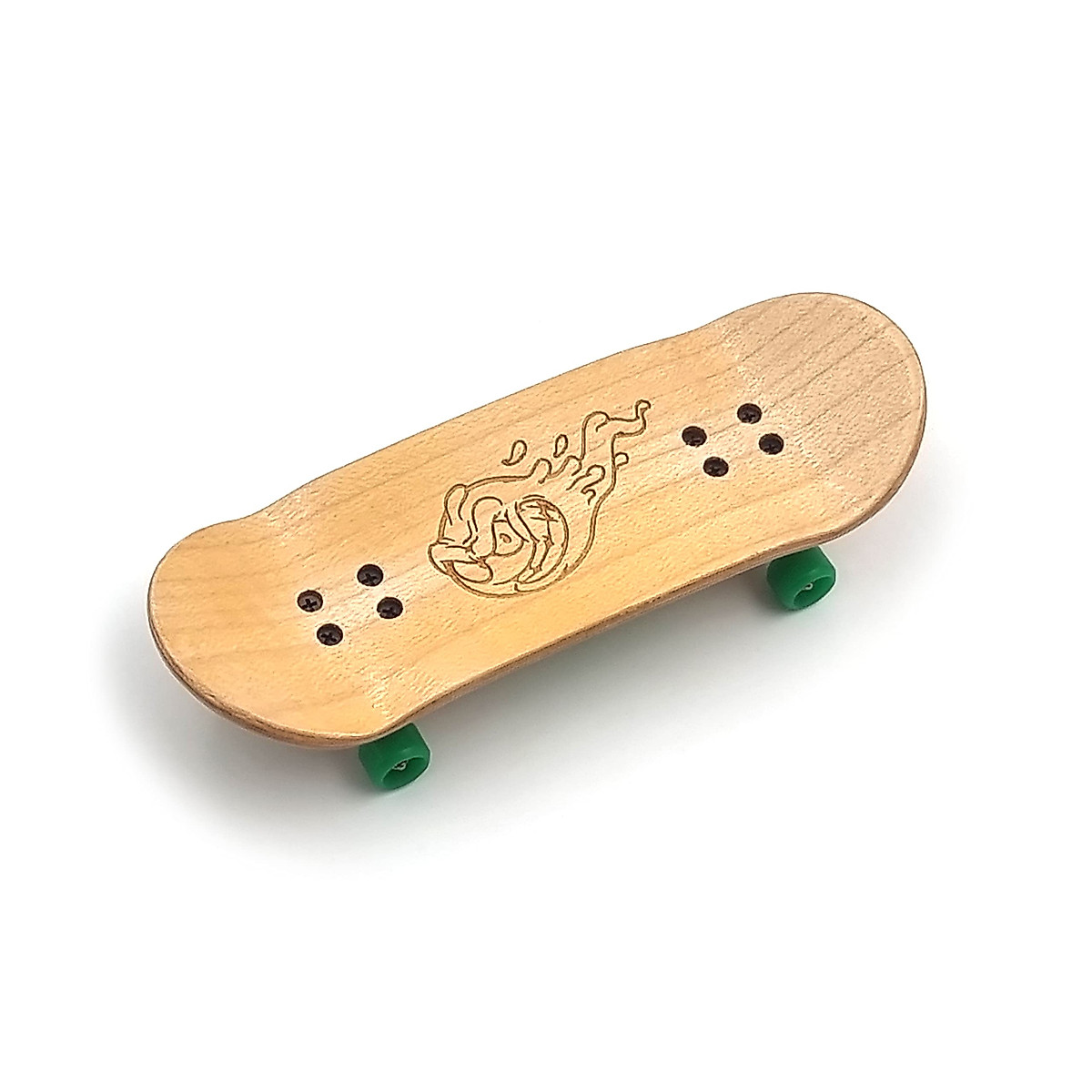 SPITBOARDS 34mm x 96mm Pro Fingerboard Set-Up (Complete) | Real Wood Deck | Pro Trucks with Lock-Nuts and Pro Bushings | Polyurethane Pro Wheels with Bearings | Slimeball (Wood Version)