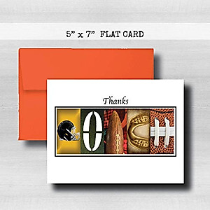 Personalized Football Coach Thank You Card, 5"x 7" Flat Card, Greeting Cards