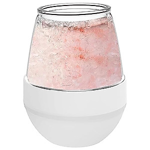Freeze Wine Cooling Cup Set: Set of 1 Chiller Mug Red and White Wine Glasses with Frozen Gel - Plastic Shatter Resistant Double Wall Insulated Cooler Cups 10 oz