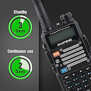 BAOFENG Two Way Radio, BF-F9 V2N 8-Watt Dual Band Radio with 2100mAh Li-ion Battery Portable Walkie Talkies with Includes Full Kit.Frequency Range 144-148/420-450Mhz