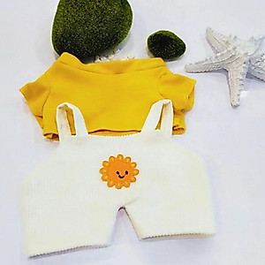 Cartoon Duck Clothes White Yellow Stuffed Duck Clothing for Plush Cotton Skirt Overalls Outfit Clothing Stuffed Animals Clothes Kawaii Plush