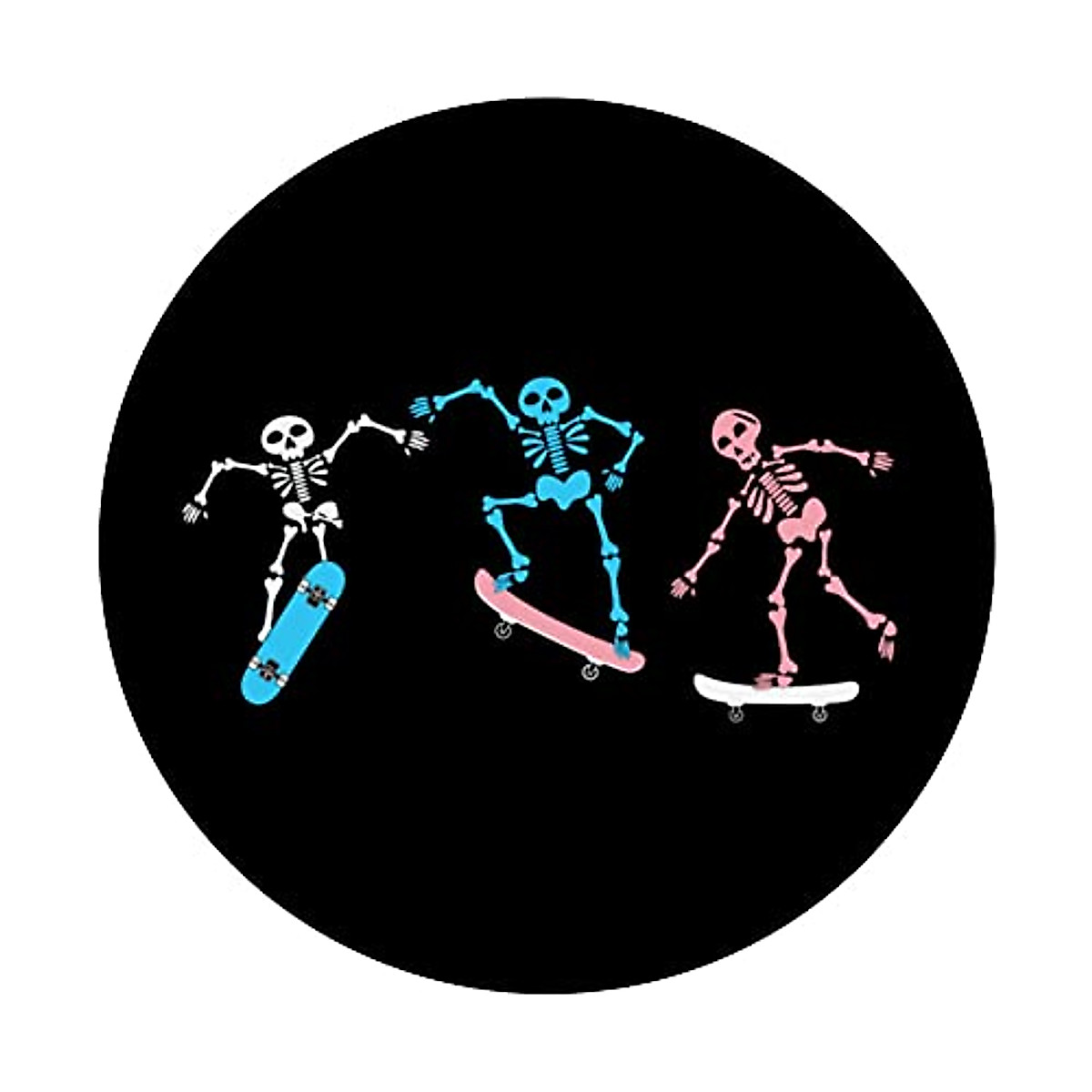 Trans Transgender LGBTQ Gay Pride Skeleton Skateboarding PopSockets Swappable PopGrip