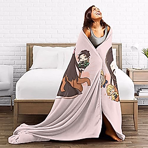 Anime Unisex Throw Blanket Flannel Blankets for Bedding Couch Sofa Living Room Throws All Season 50"X40"