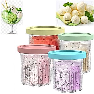 VRINO Creami Containers, for Ninja Creami Deluxe,24 OZ Creami Containers Airtight and Leaf-Proof Compatible NC500,NC501 Series Ice Cream Maker