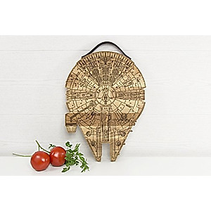 Millennium Falcon Board - Wooden Cutting Board - Engraved Wooden Plate - Rustic Cutting Board - Futuristic Serving Platter - Valentines Gift