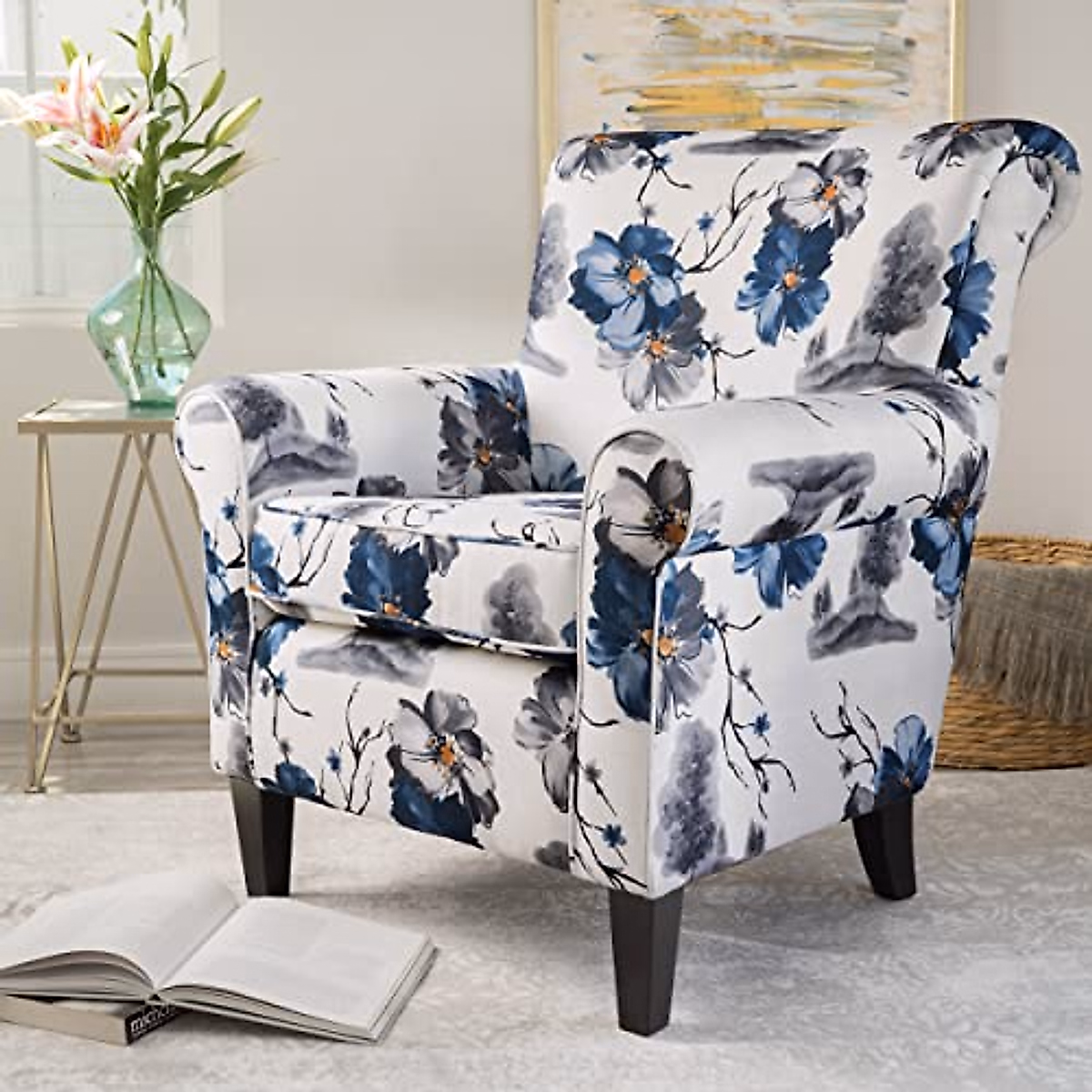 Christopher Knight Home Roseville Fabric Club Chair, Floral Print