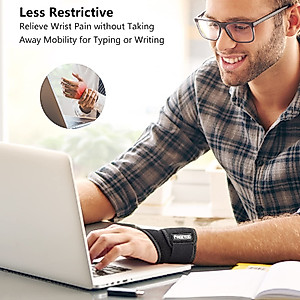 FREETOO Air Mesh Wrist Brace for Carpal Tunnel support for pain relief, Compression Wrist support strap at work for women men,Adjustable wrist guard fit right left hand for Arthritis Tendonitis