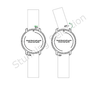 STUNNING SELECTION ALPINE Smooth and sporty silicone stitched watch band with quick release spring bars- Black with red stitching - 22mm (fits wrist sizes 6 1/4 to 8 inch)