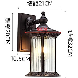 ZPTECH Outdoor wall light 32CM Transparent Glass Outdoor Wall Sconce Lights IP65 Waterproof Landscape Wall Lights Aluminum Home Villa Porch Garden Exterior Wall Lamps Rustic Courtyard Terrace Wall Dec