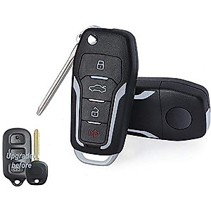 Keymall keyless Entry Replacement Upgraded Flip Car Key 314MHz 4D67 Chip 4B Fob Remote for Toyota 4Runner Sequoia 2005-2008,HYQ12BBX HYQ12BAN HYQ1512Y