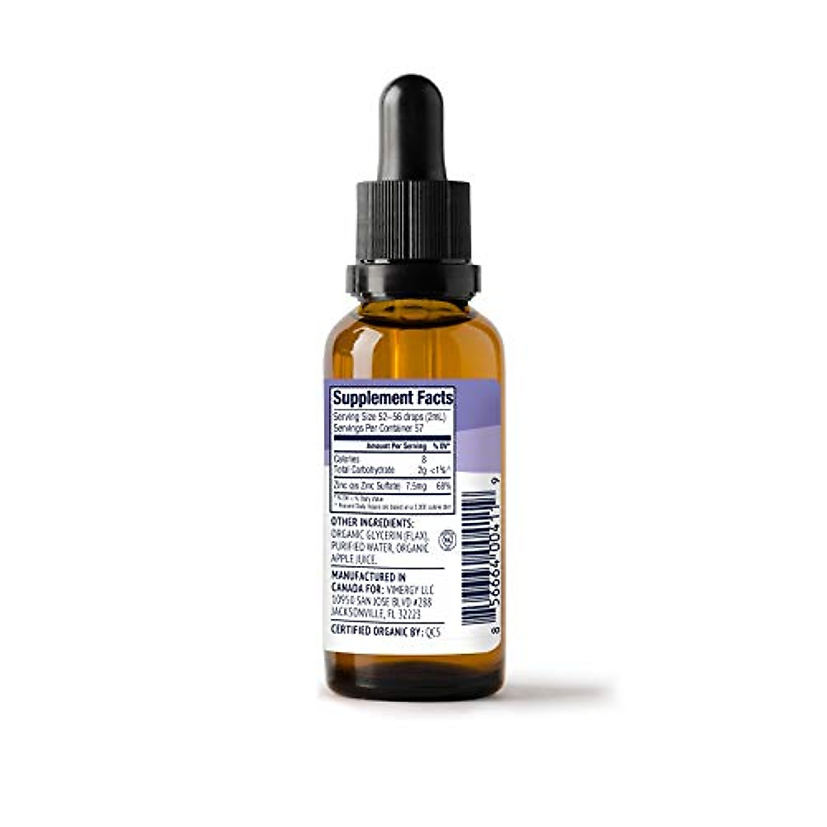 Vimergy Organic Liquid Zinc, 57 Servings – Alcohol Free Zinc Sulfate – Supports Immune Health & Metabolism – Antioxidant – Gluten-Free, Non-GMO, Kosher, Vegan & Paleo Friendly (115 ml)