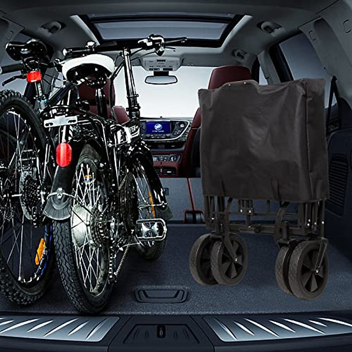 Nu Trendz Folding Wagon Cart, with All Terrainl Wheels, Heavy Duty Folding Wagon, Applies to Outdoor Camping