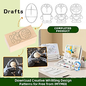 IMYMEE Wood Whittling Kit for Beginners-Complete Whittling Set with 4pcs Wood Carving Knives & 8pcs Basswood Wood Blocks-Perfect Wood Carving Kit Set-Includes Wood Carving Tools for Adults and Kids