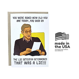 Sleazy Greetings Funny 30th Birthday Card Maury Lie Detector Test Joke Meme For Him Or Her | Maury Lie Detector Test Card