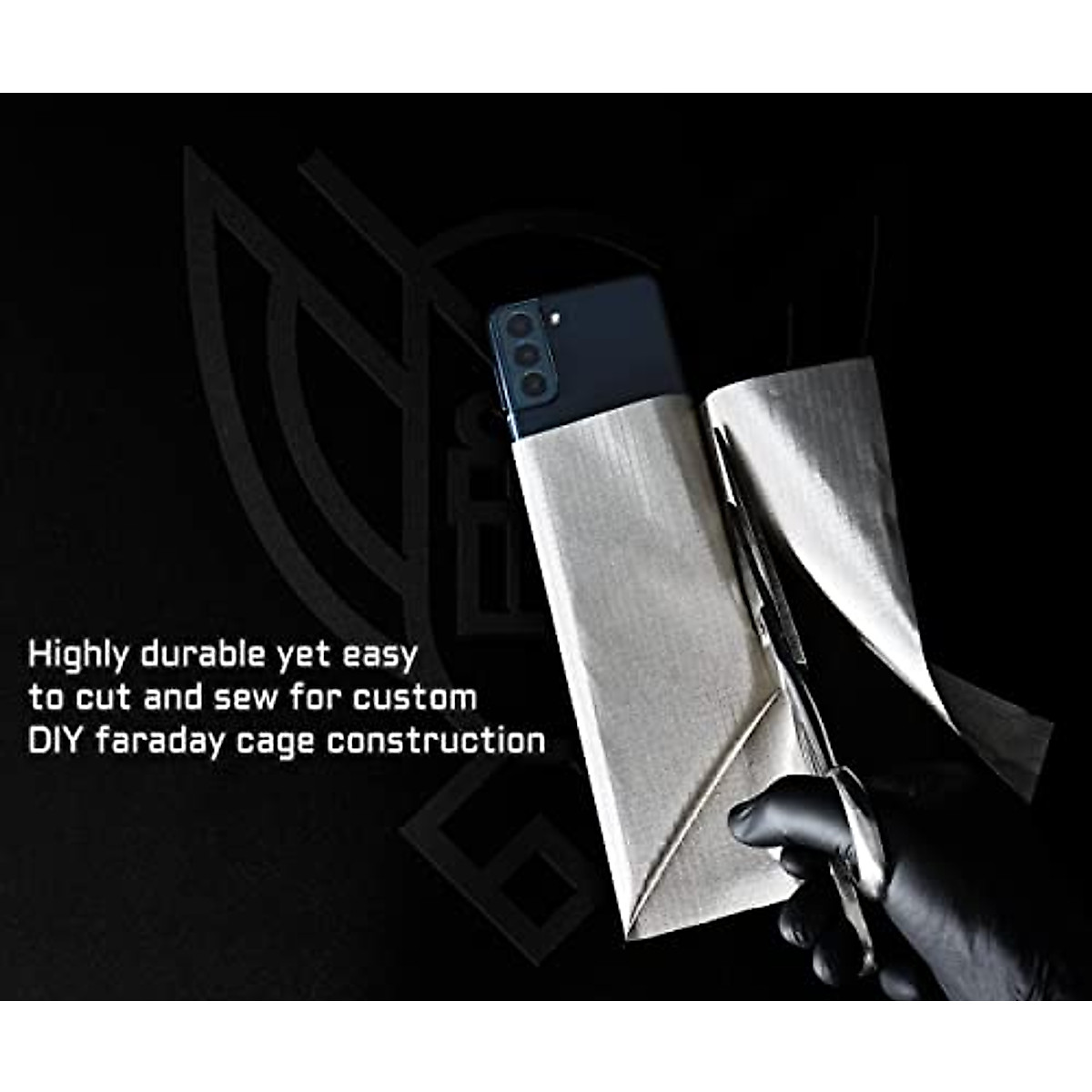 Xtreme Sight Line ~ Diamond Form Faraday Fabric ~ Interwoven high-Shielding Copper and Nickel fibers ~ Blocks RF Signals (Including 5G) ~ 51.5" Width by 15 Yard (540") Length