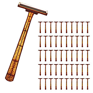 100 Twin Blade Disposable Razors Made of 35% Wheat Straw Fiber in Bulk - Professional or Home Use