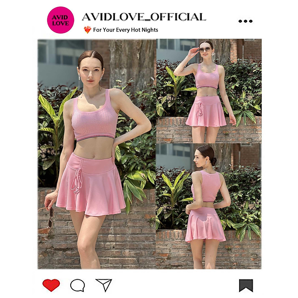 Avidlove Women's Skirt Pleated High Waist Ruffle Short Mini Skirts Summer Skirt for Women(Pink,XXL)